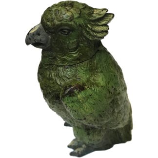 Cold Painted Parrot Inkwell | Green & Stone of Chelsea